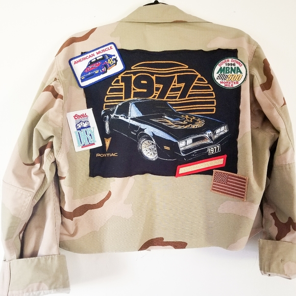 Vintage | Jackets & Coats | Upcycled Pontiac Firebird Military Jacket ...